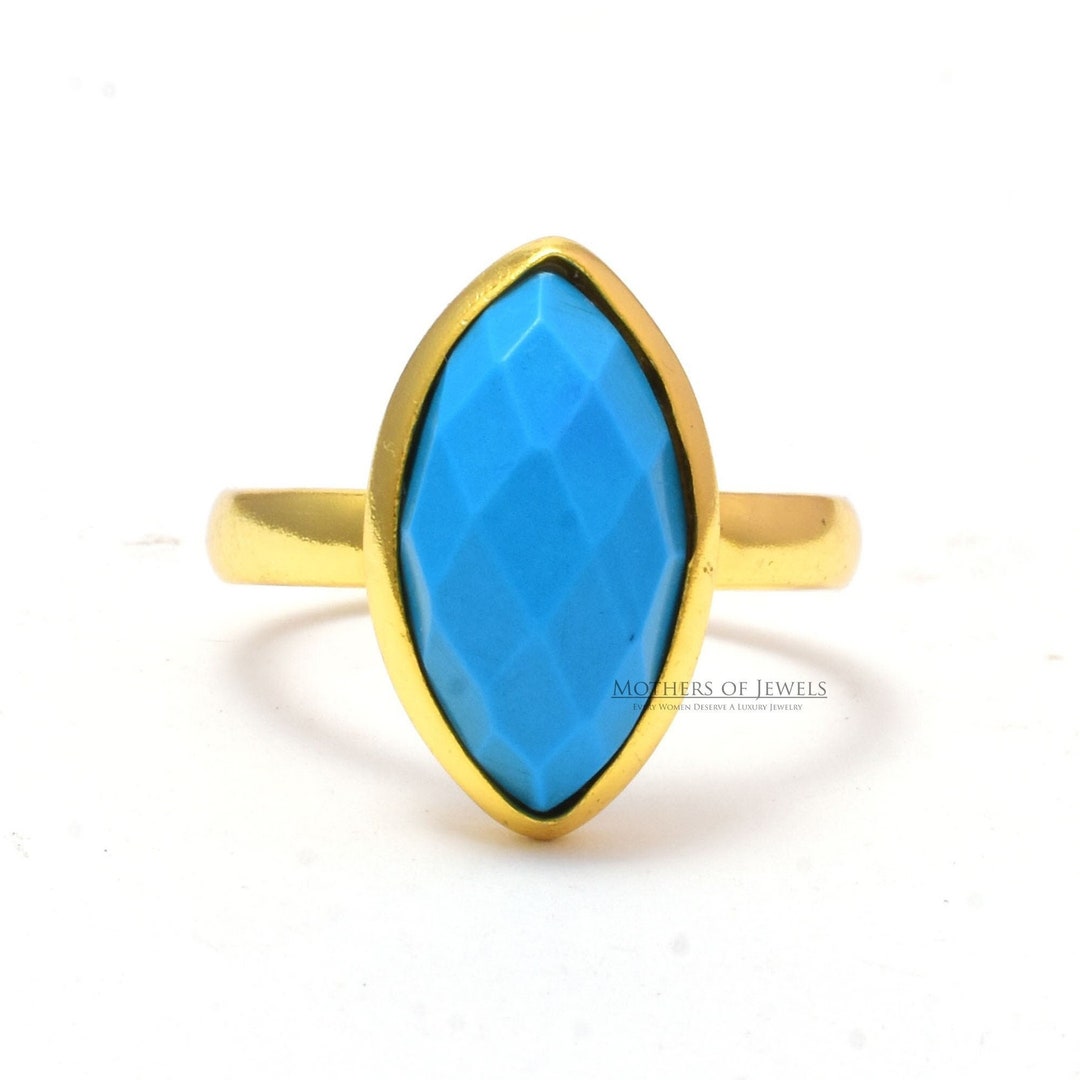 Sparkling Turquoise Ring Gemstone Ring Blue Promise Ring - Etsy
