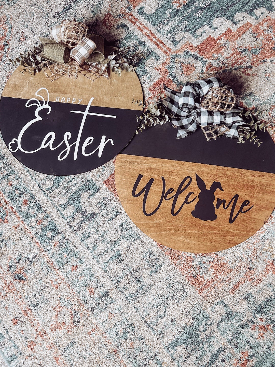 Easter Door Sign//wood Round Door Sign//easter - Etsy