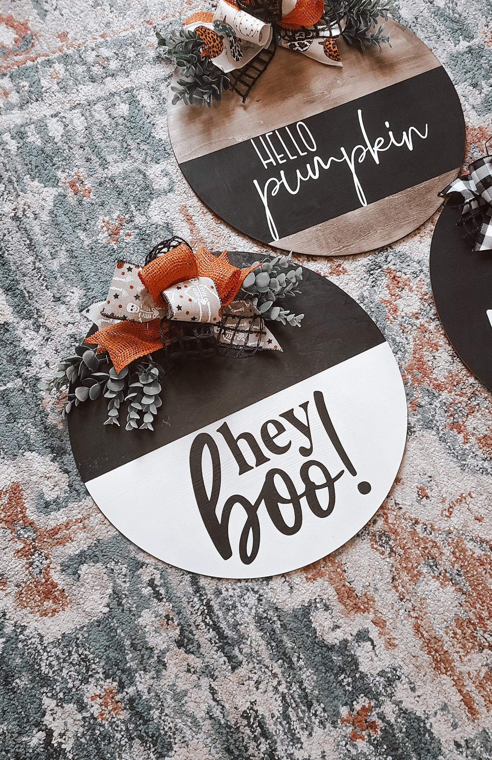 Fall Wood Door Sign//round Wood Sign//hello Pumpkin Sign - Etsy