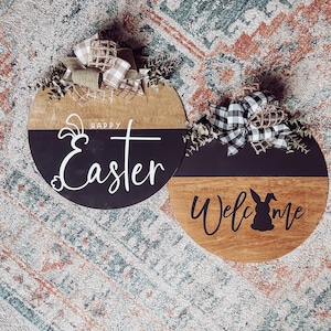Easter Door Sign//wood Round Door Sign//easter - Etsy
