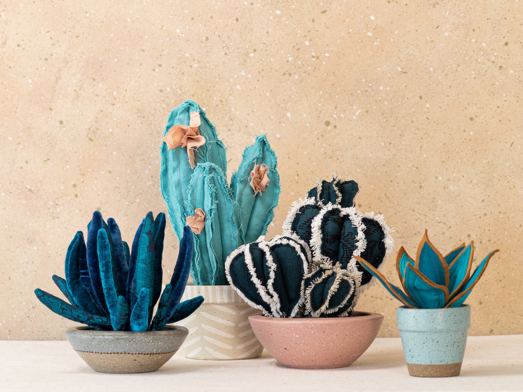 Fabric Handmade Cactus Plant Home and Office Decor Handmade Gift for ...
