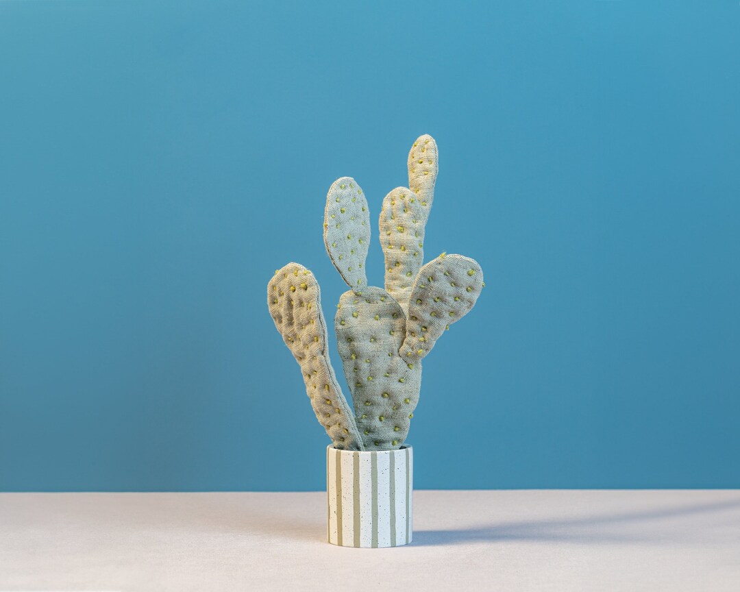 Small Cactus Textile Sculpture - Shelf Decor Statement Piece - Etsy