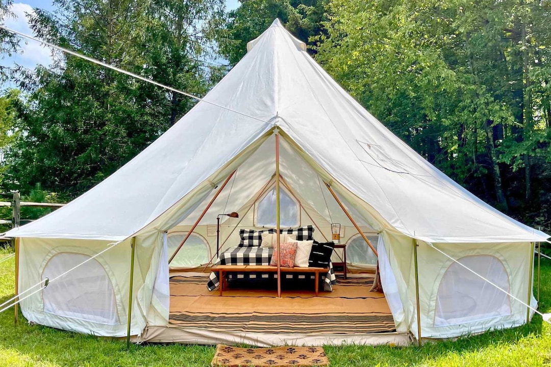 19.5 Ft. Zephyr 6M Bell Tent - With Large Rear Window. 6 Windows on ...