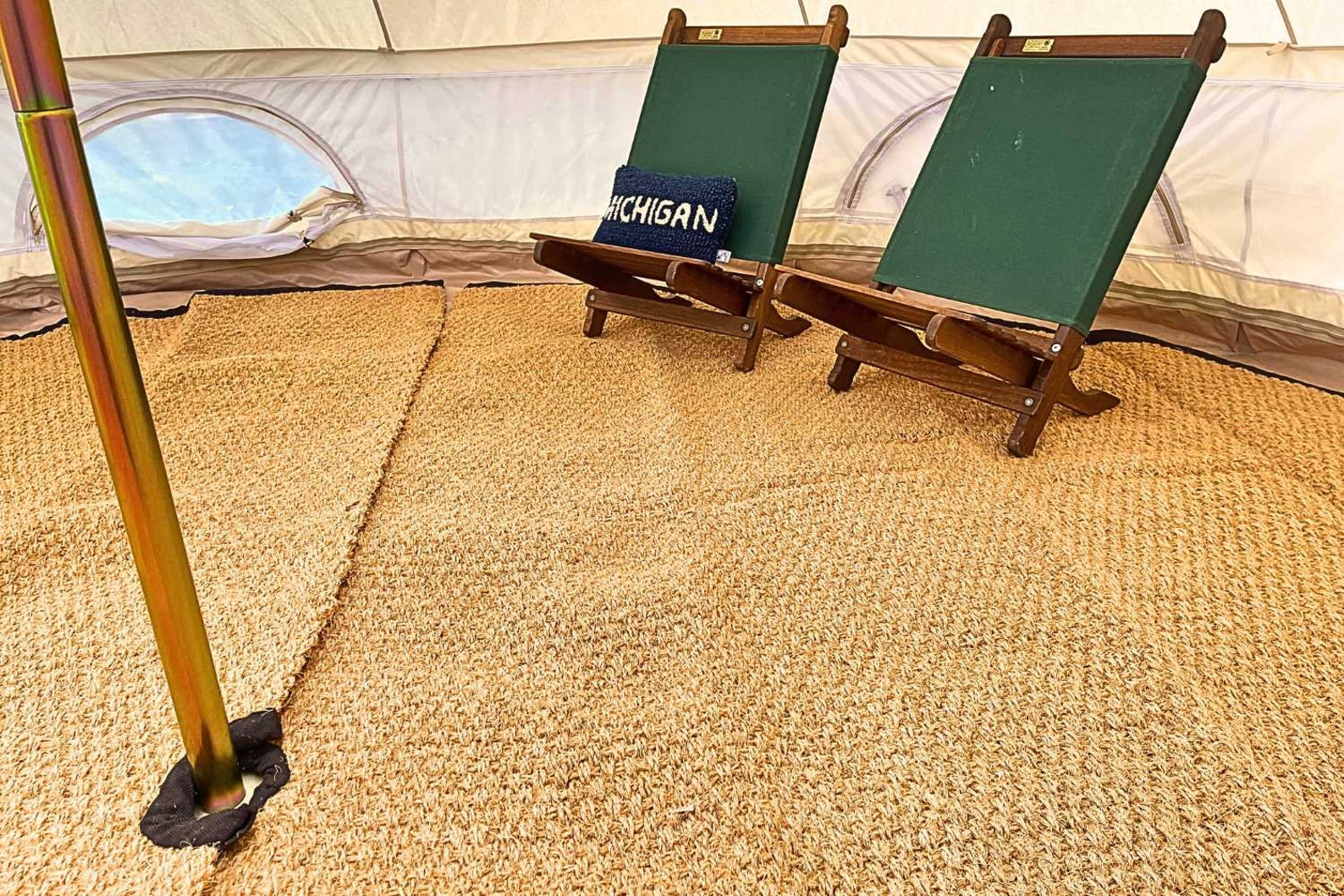 16 Ft. Coir Bell Tent Rug for 5M Tent 1/2 Moon Shaped Carpet - Large ...