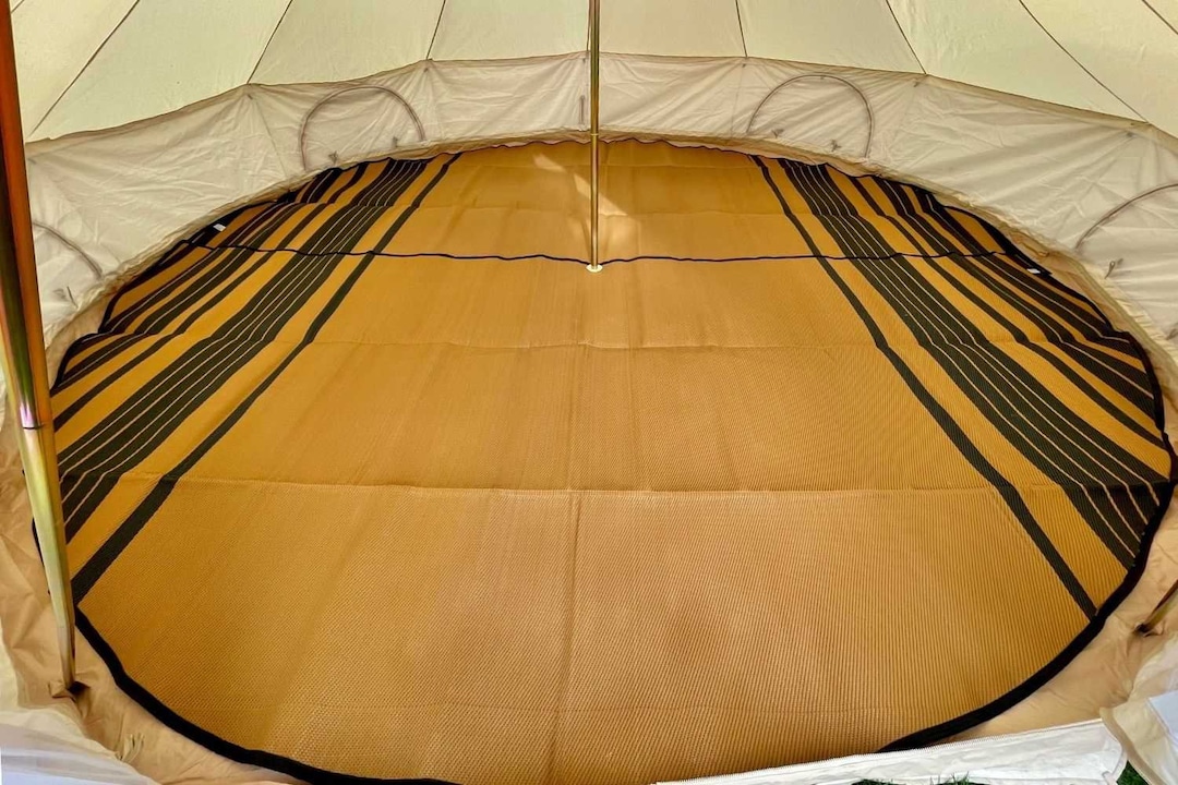 13 Ft. Striped Bell Tent Matting for 5M Tents Large Round Outdoor Rug ...