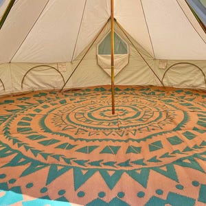 13 Ft. | 4M Boho Bell Tent Matting | Reversible | Large Round Outdoor ...