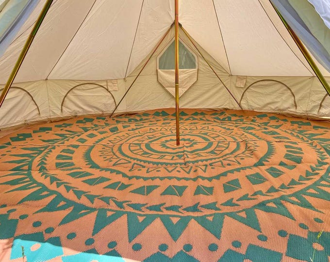 13 Ft. | 4M Boho Bell Tent Matting | Reversible | Large Round Outdoor ...