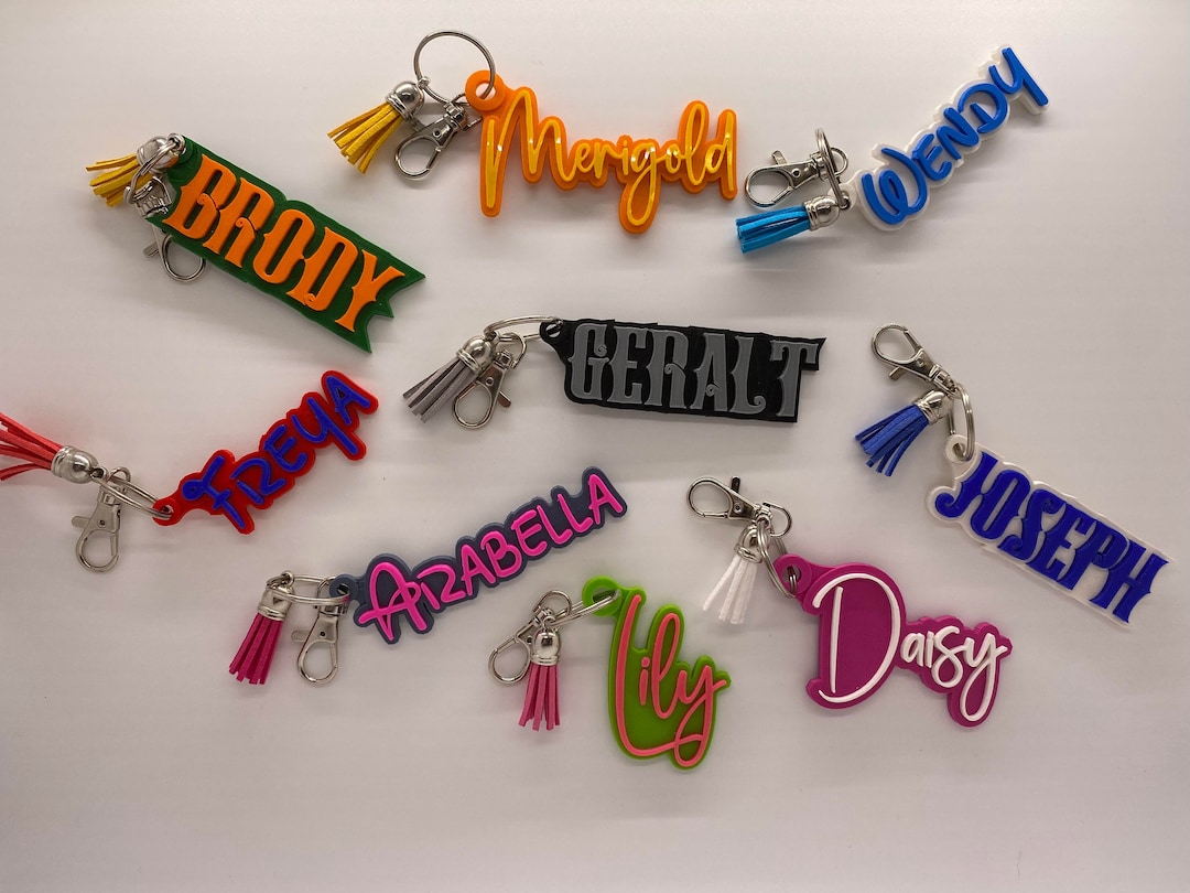 Personalized 3d printed keychains, name keychains, 3d printed, keychain, name, custom keychain ...