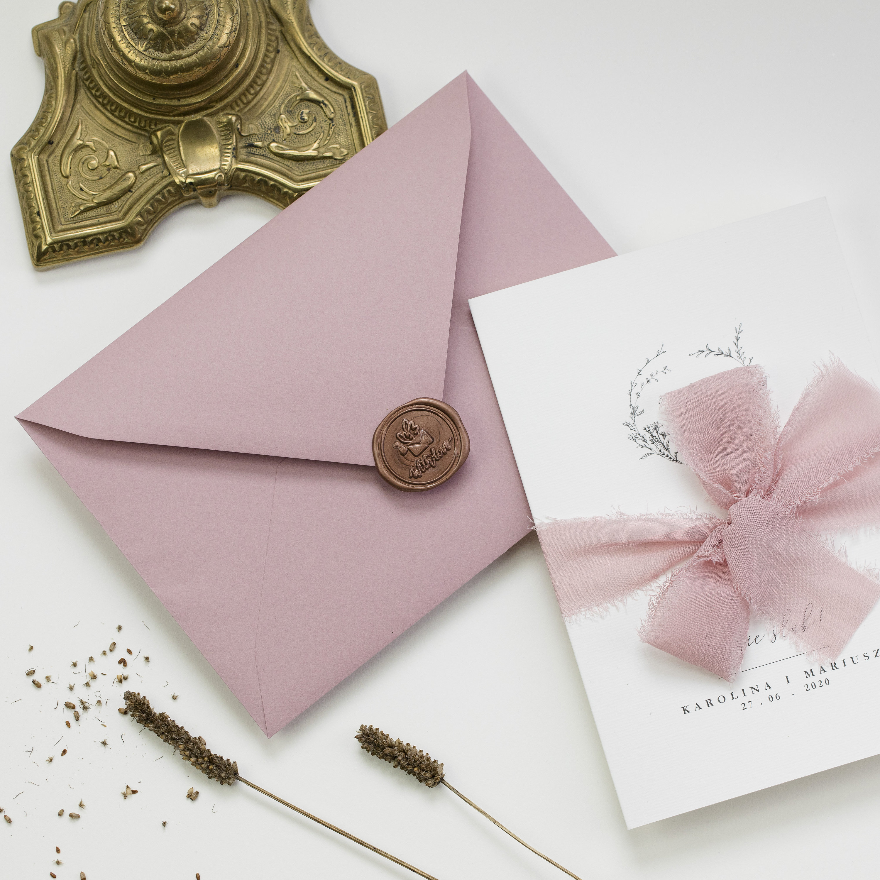 Dusty Pink Wedding Invitations, Minimalistic but Romantic Invites With ...