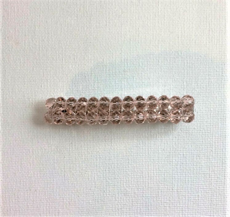 Pink Crystal Beaded Barrette 3 Inch - Etsy