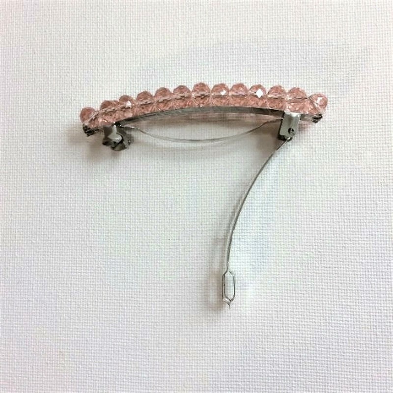 Pink Crystal Beaded Barrette 3 Inch - Etsy