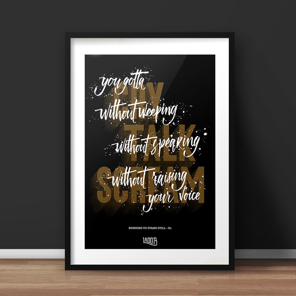 U2 Lyrics Poster Typography Digital Print With Lyrics From - Etsy