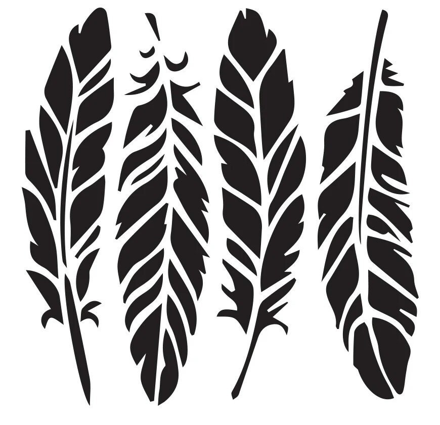 Schablone Federn, Airbrushschablone, stencil, Wandtattoo, wanddecor ...