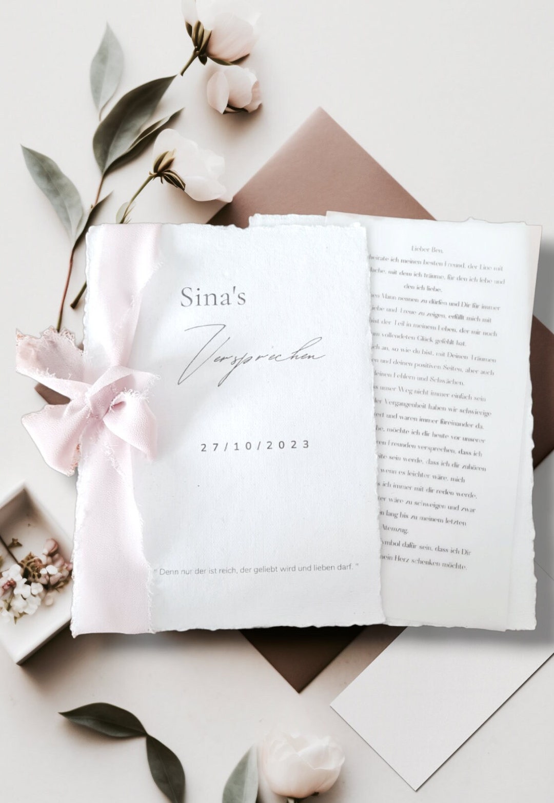 Elegant Wedding Vows With Transparent Inlay for the Vows / Wedding ...