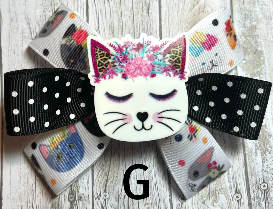 Beeutiful Cat Hair Bows for Big & Little Girls – Cat Barrette, Cat Hair ...