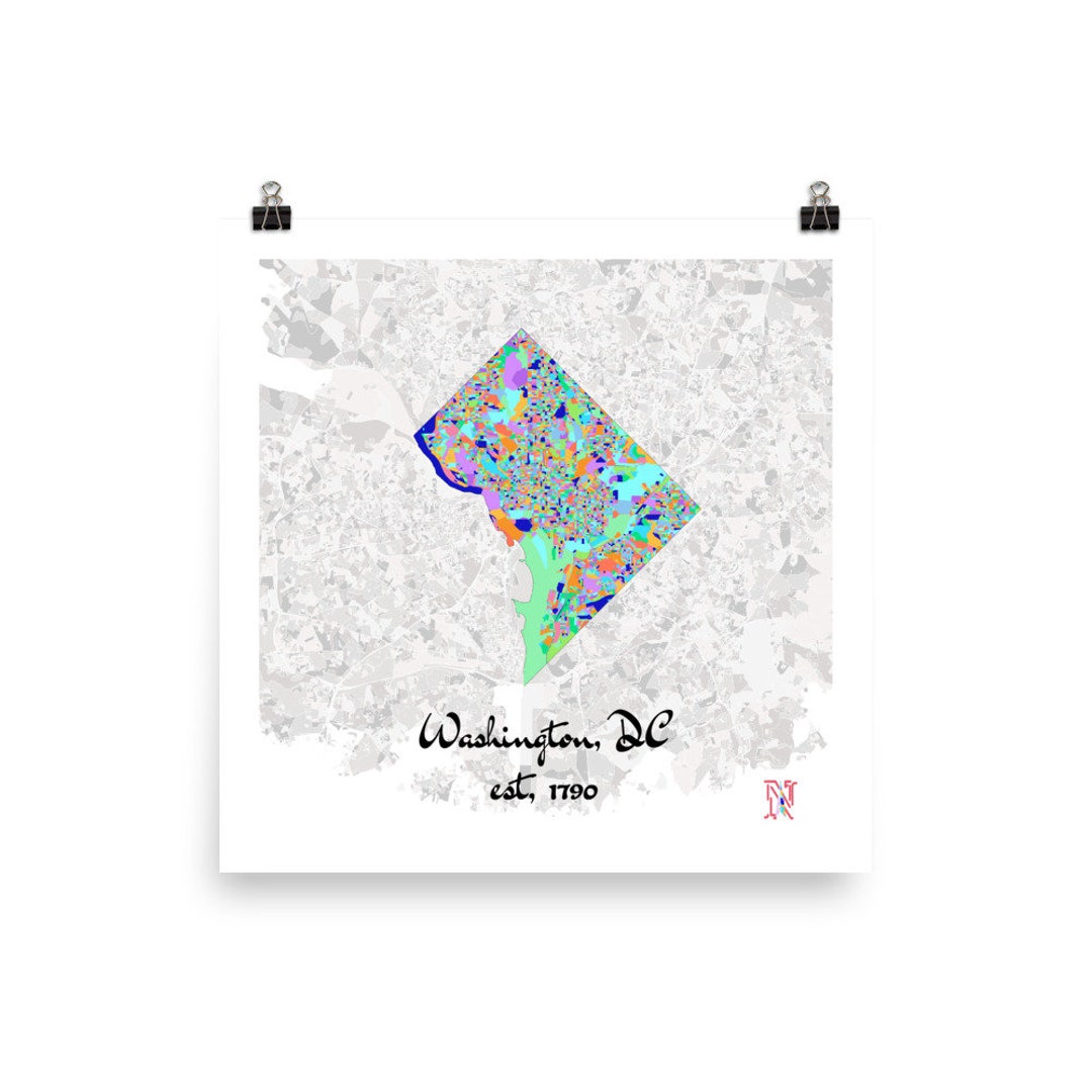 Washington, DC City Map, Poster Map, Red, Green, Geography, Cartography ...