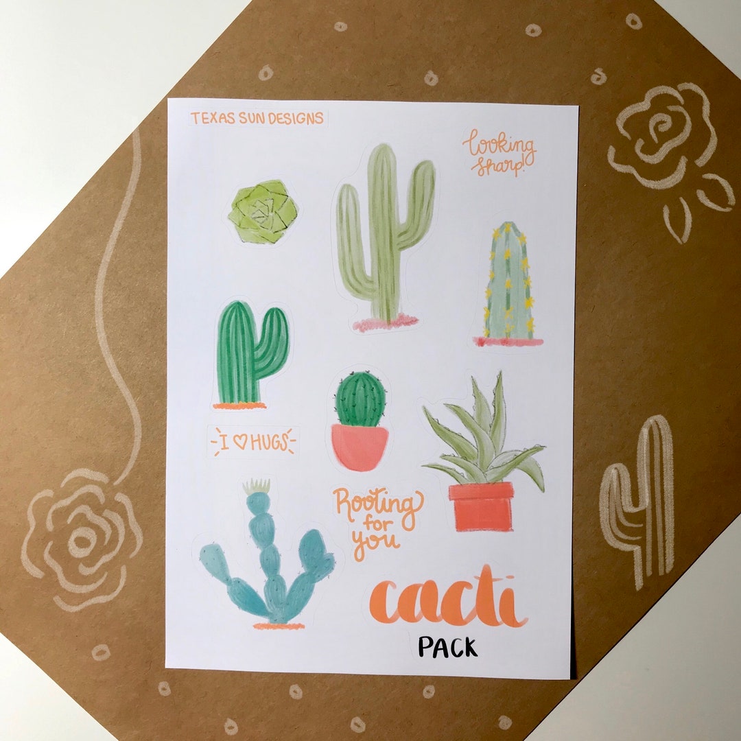 Cactus Sticker Pack - Cacti - Cactus - Stickers - Plant Stickers ...