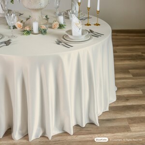 Lamour Satin Tablecloths for Round or Rectangle Table.floorlength ...