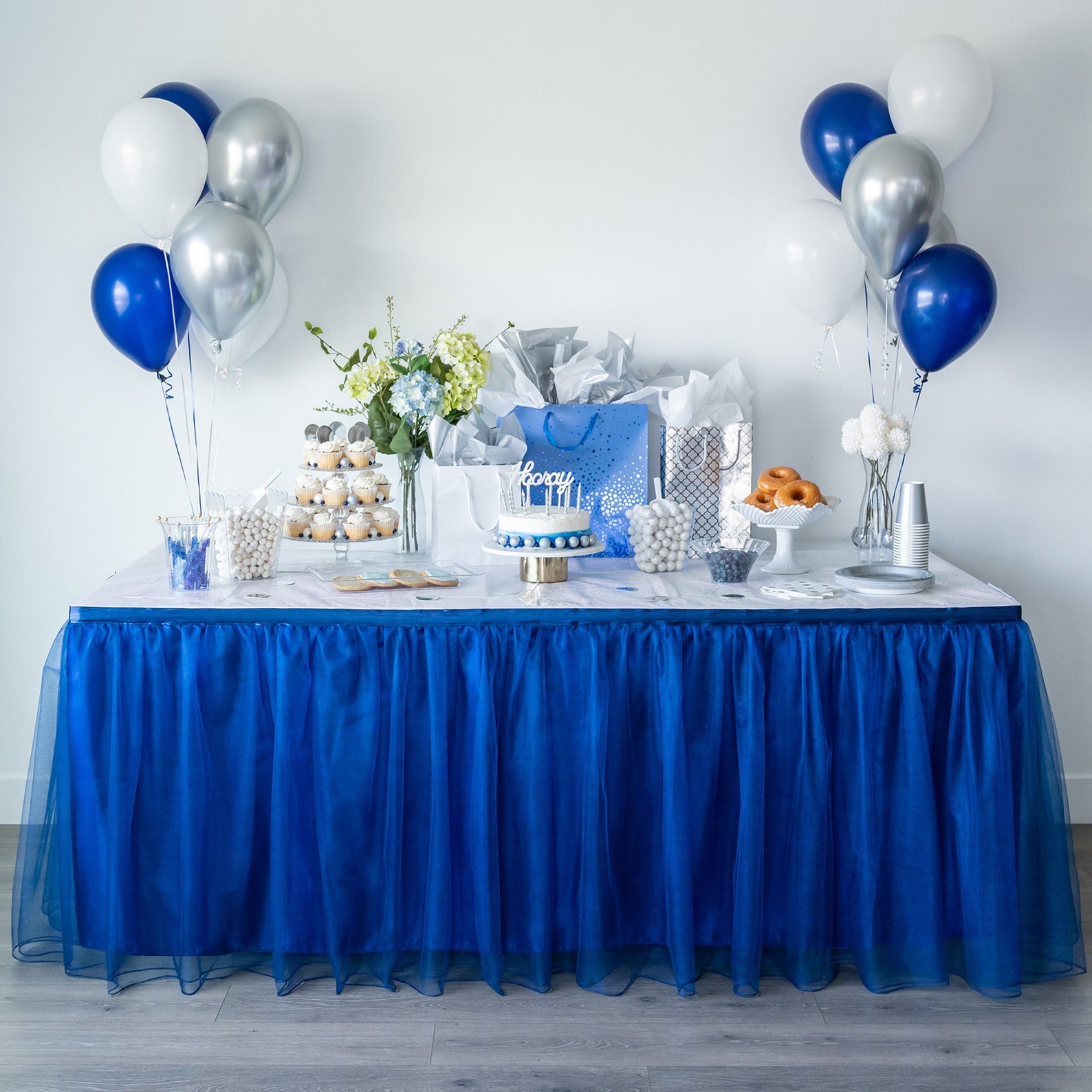 Navy Blue Tulle Table Skirt, Tutu Table Skirt, Party Table Skirts for ...