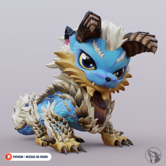 DIY Paintable Model Chibi Zinogre - Etsy