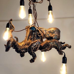 Handcrafted Octopus Chandelier, Statement Kraken Light, Suspended ...