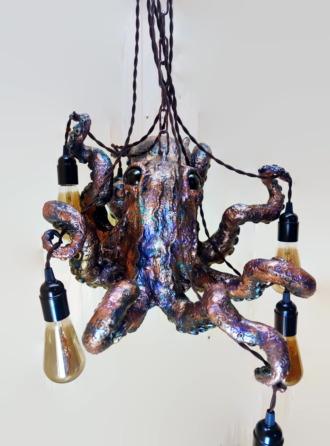 Octopus Sculpture Chandelier - Unique Steampunk Lamp for Marine Decor ...