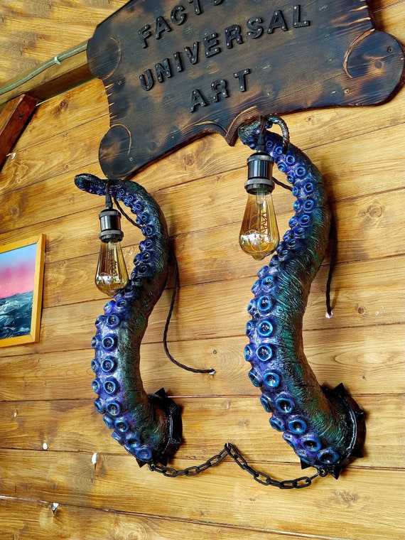 Wall Lamp Chained Tentacles pair Steampunk Lighting Polyp - Etsy