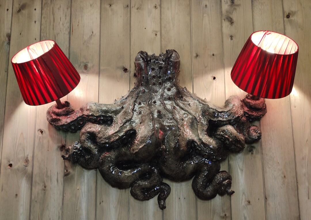 Kraken OCTOPUS Wall Lamp, Nautical Steampunk Light, Handcrafted Octopus ...