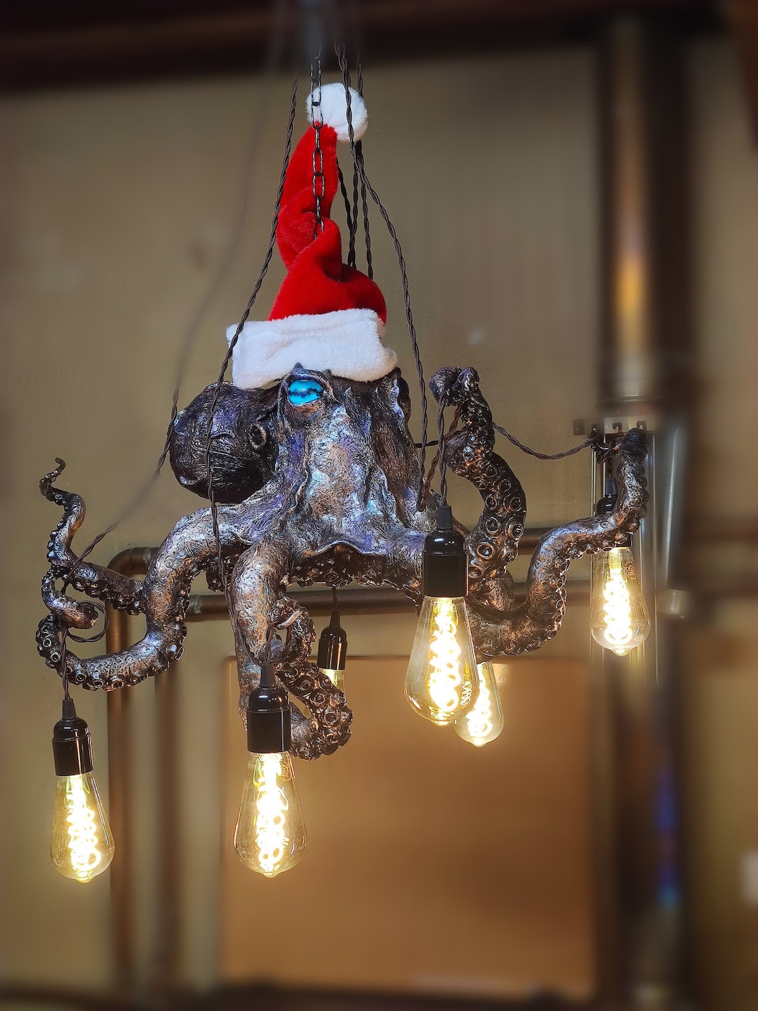 Handcrafted Octopus Chandelier, Statement Kraken Light, Suspended ...