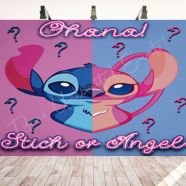 Lilo and Stitch Gender Reveal Backdrop - Etsy