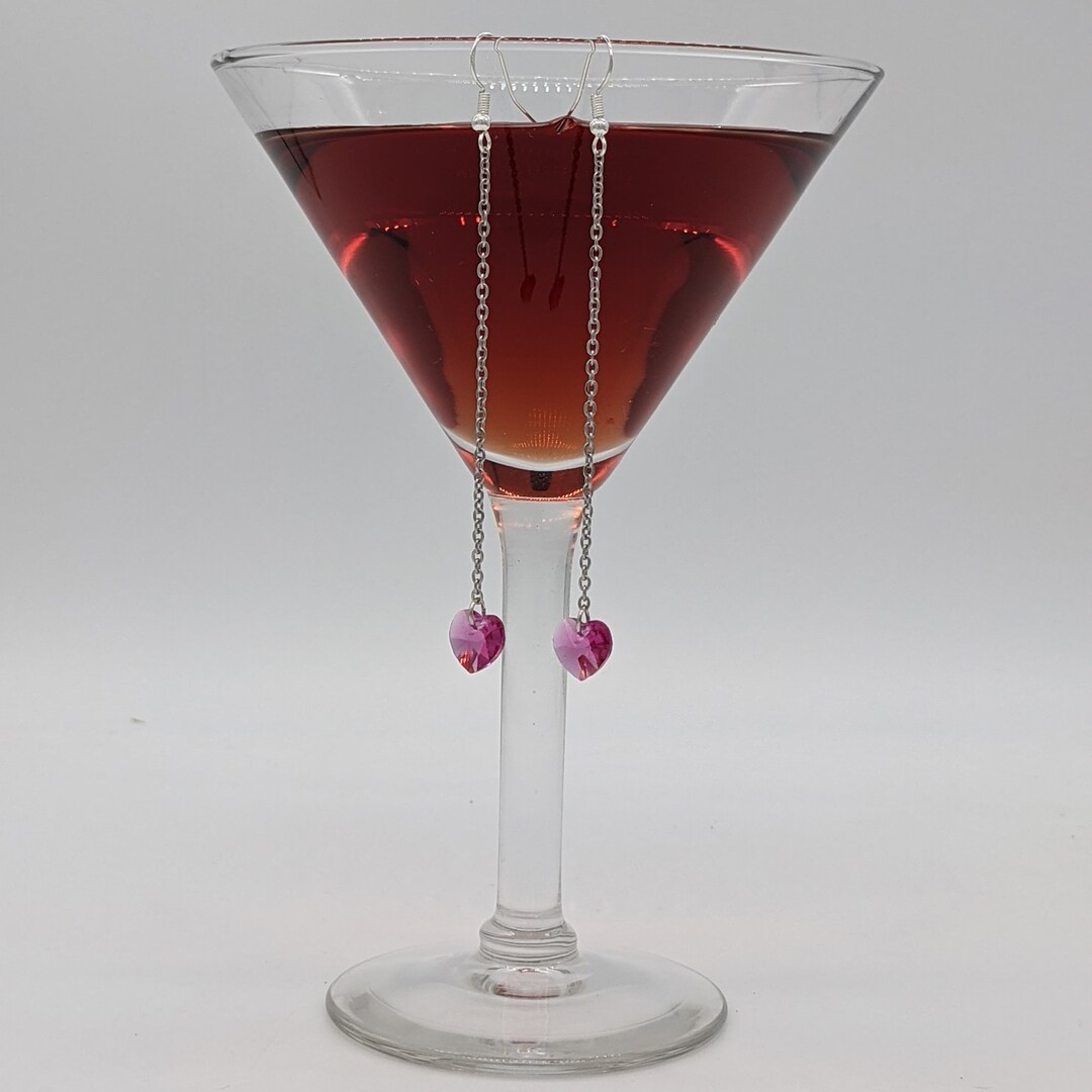 Boucle doreille en chaîne argentée Dangle avec cristal Swarovski Fusha ...