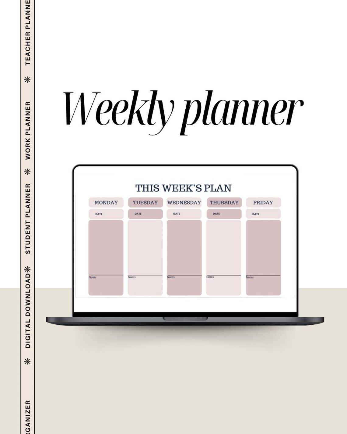 Weekly Planner, Weekly Planner PDF, Weekly Schedule, Weekly Calendar ...