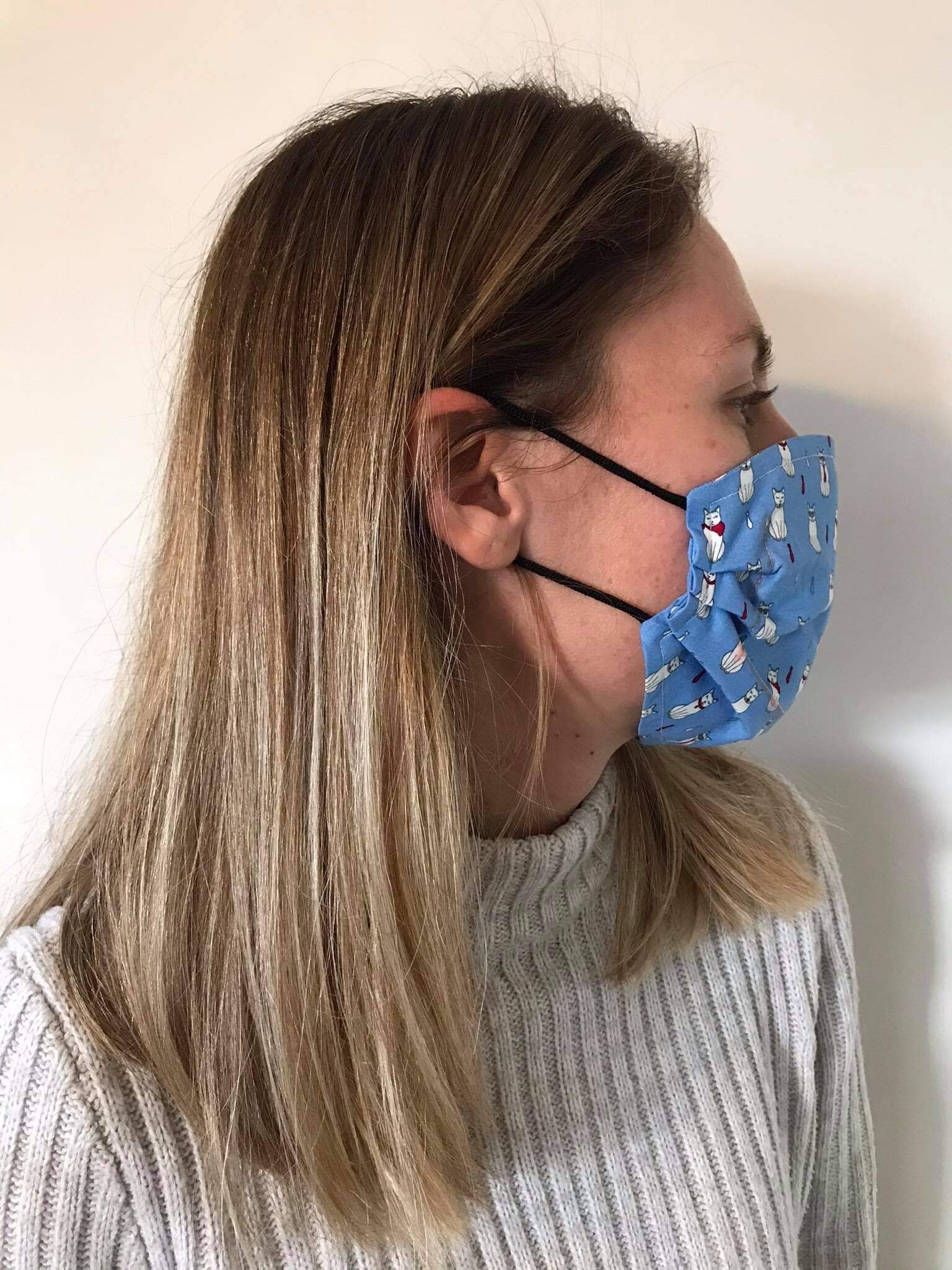 WOW Cute Cats Face Mask, Washable Mask, Durable Mask With Filter Pocket ...