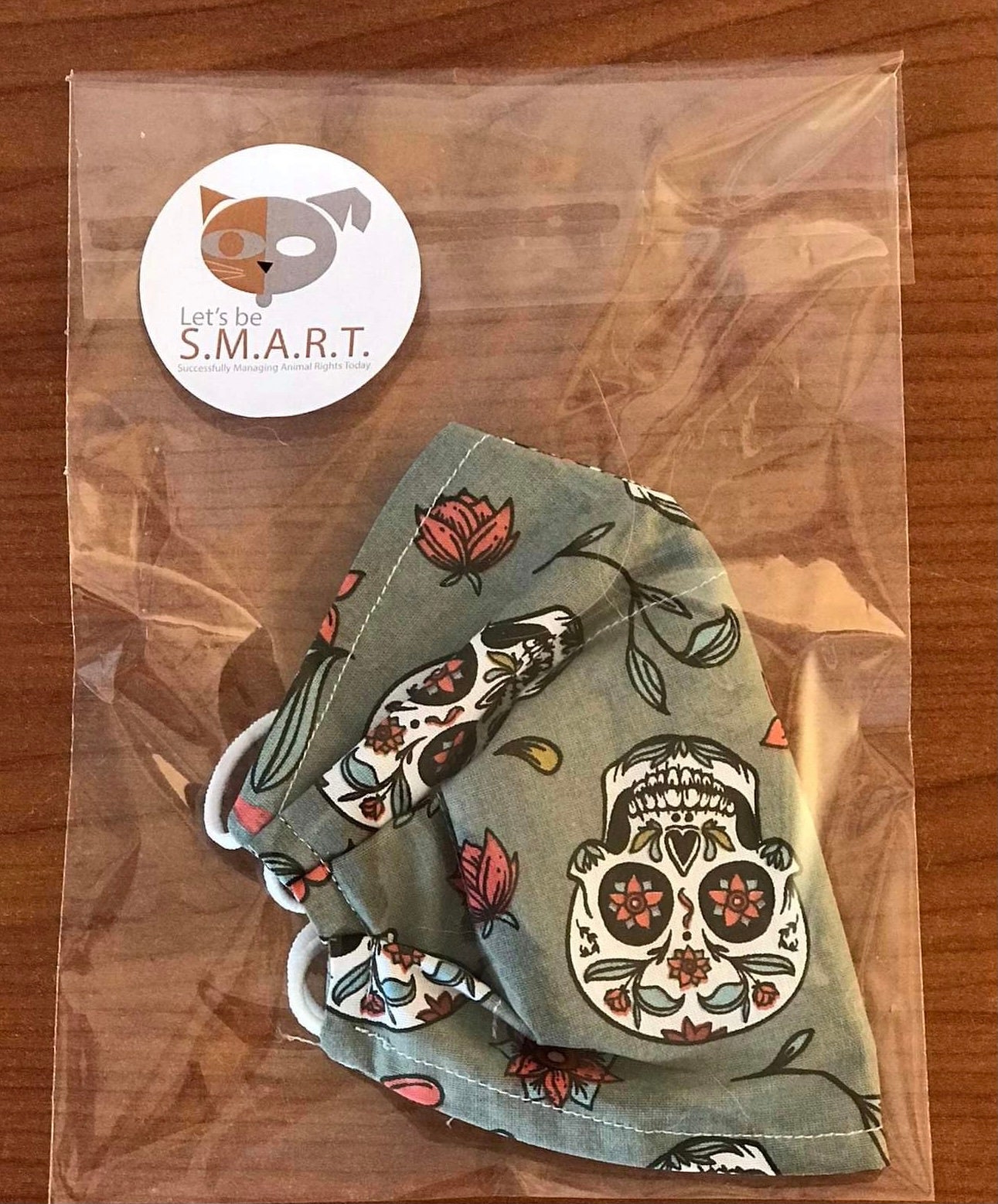 Skull print fabric face covering with carbon filter pocket and | Etsy