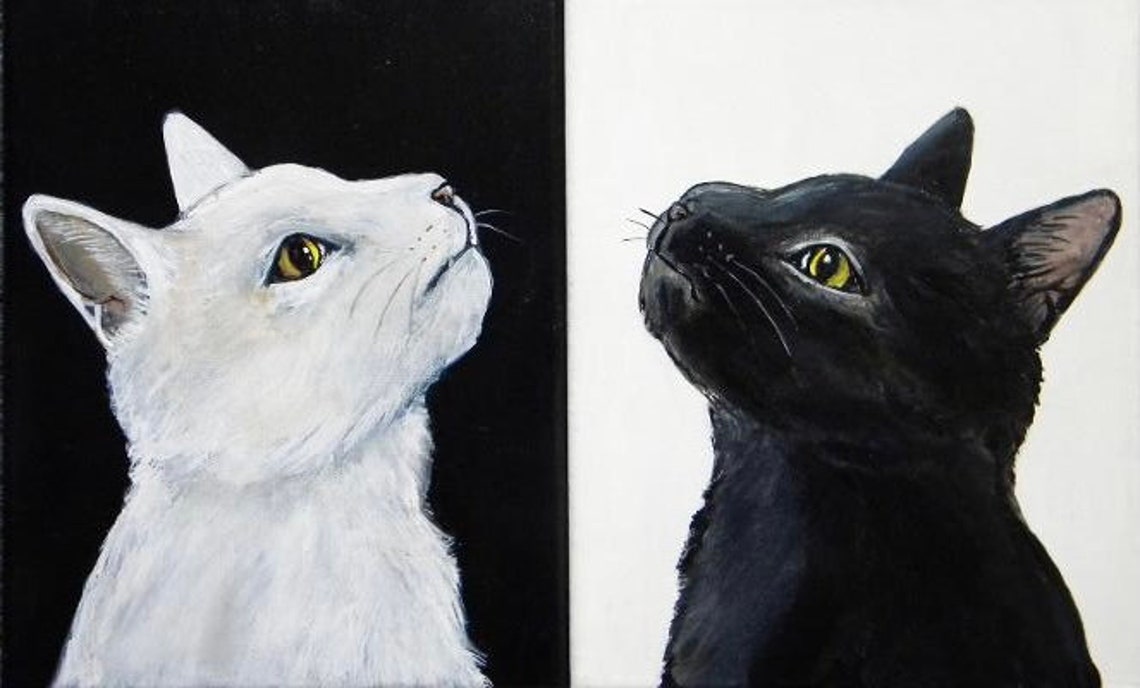 Black and White Cats Animal Art Prints of Portraits and Fun - Etsy