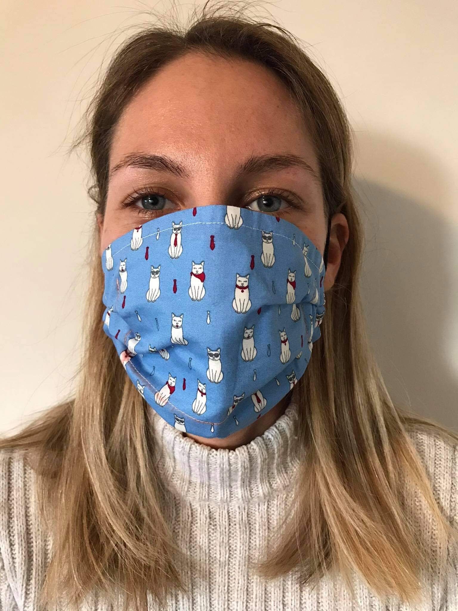 WOW Cute Cats Face Mask, Washable Mask, Durable Mask With Filter Pocket ...