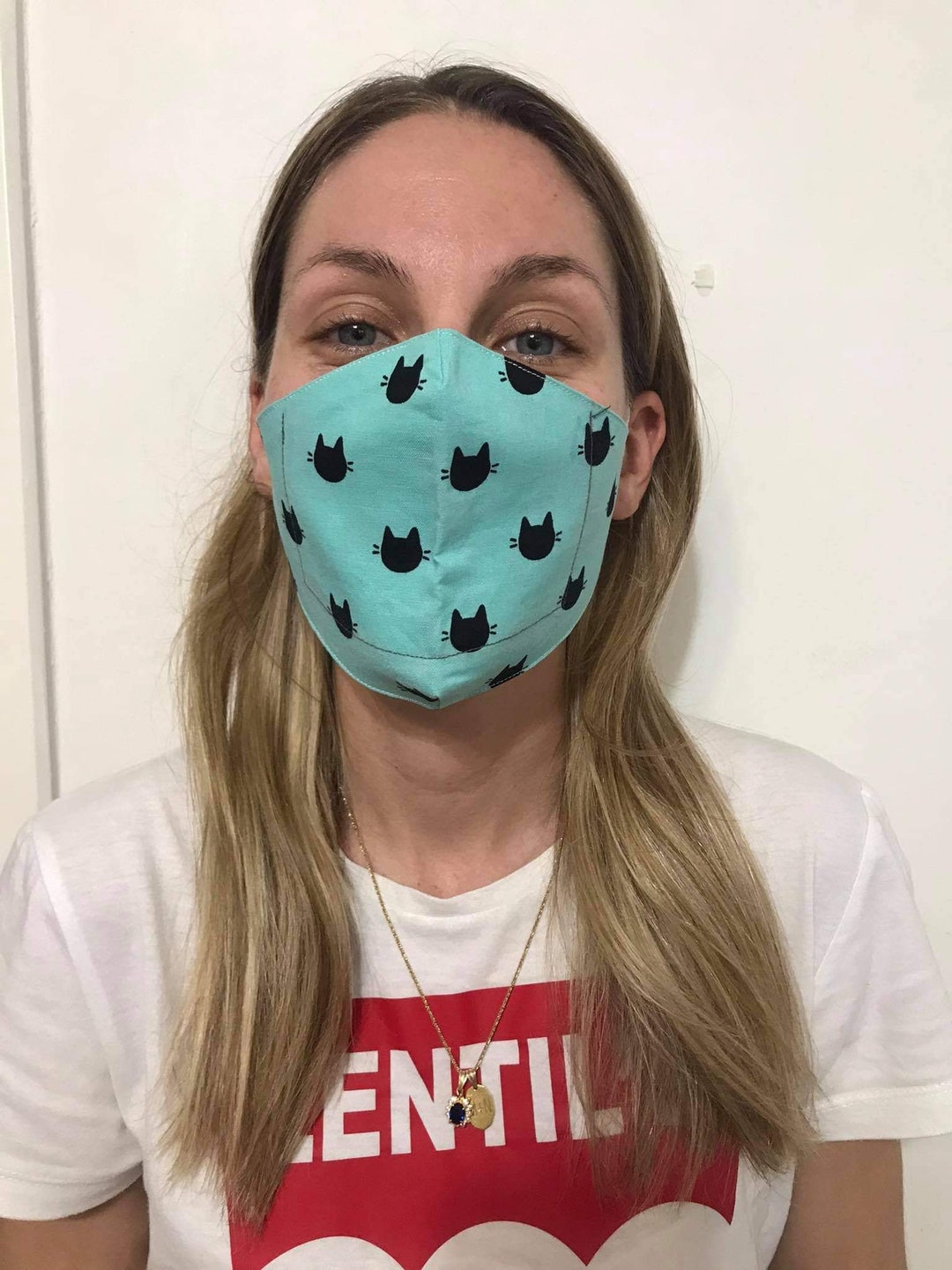 Green and Black Cats Face Mask With Removable Carbon Filter, Unisex ...