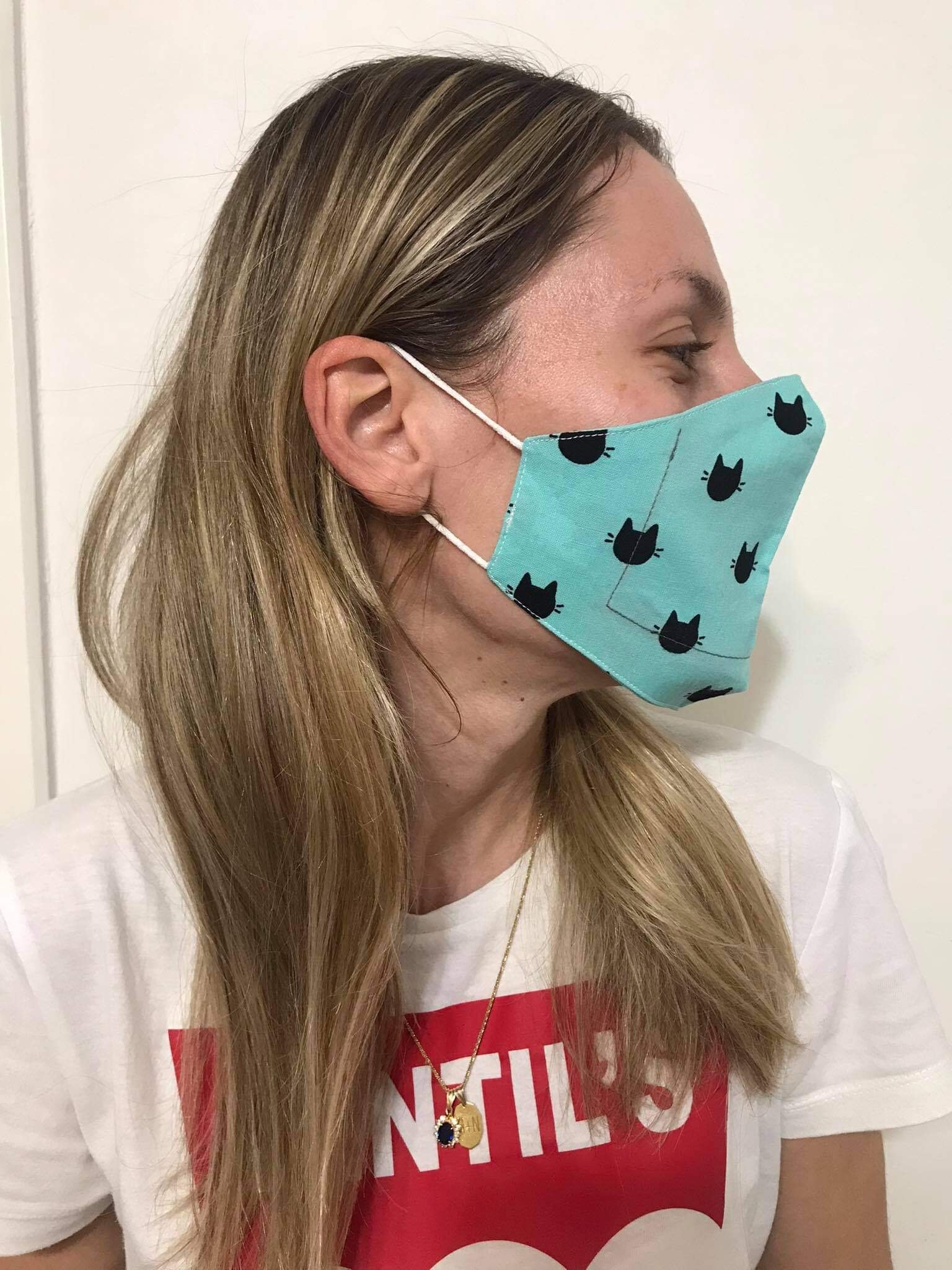 Green and Black Cats Face Mask With Removable Carbon Filter, Unisex ...