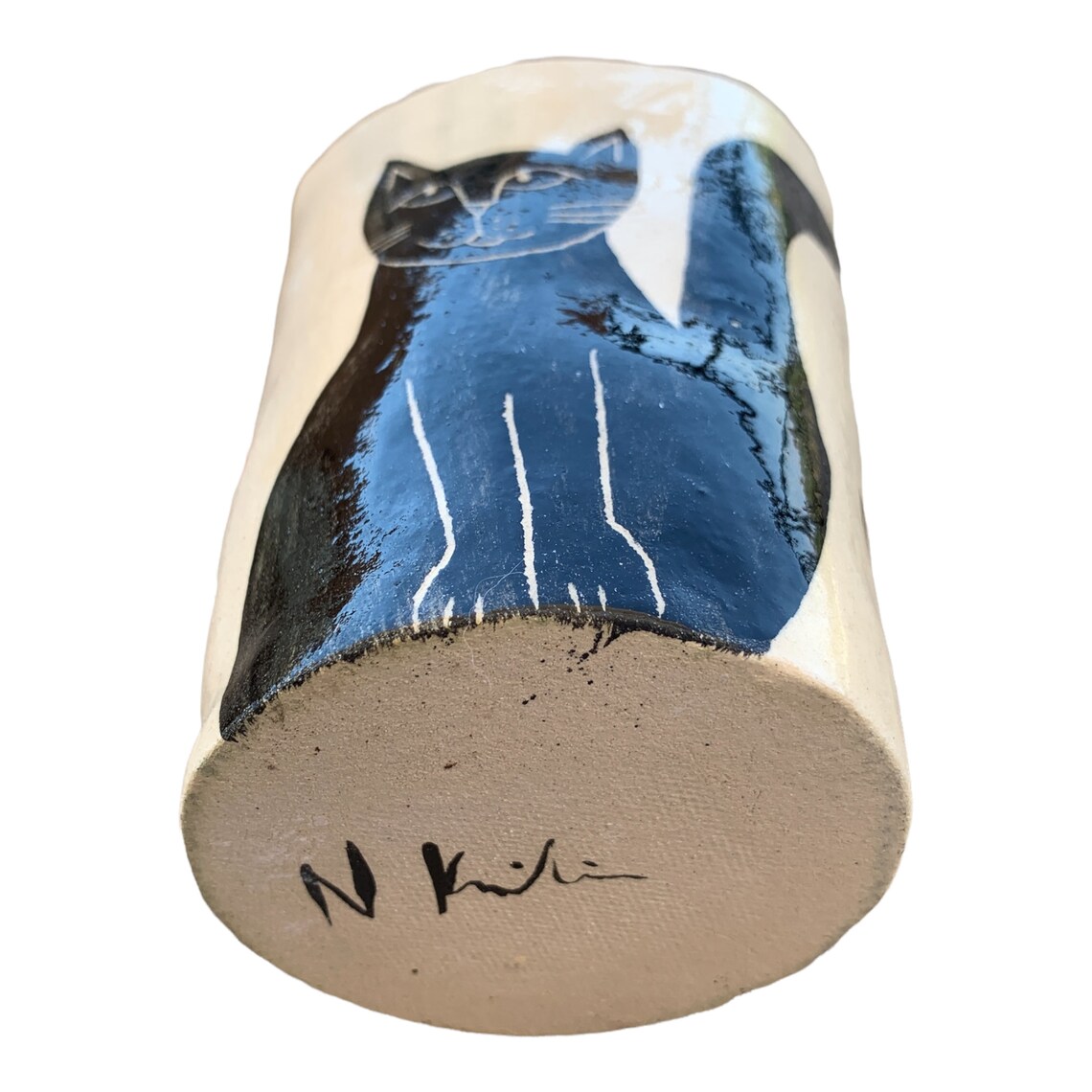 Cat Ceramic Vase Pottery Vase With Cat Art Handmade - Etsy