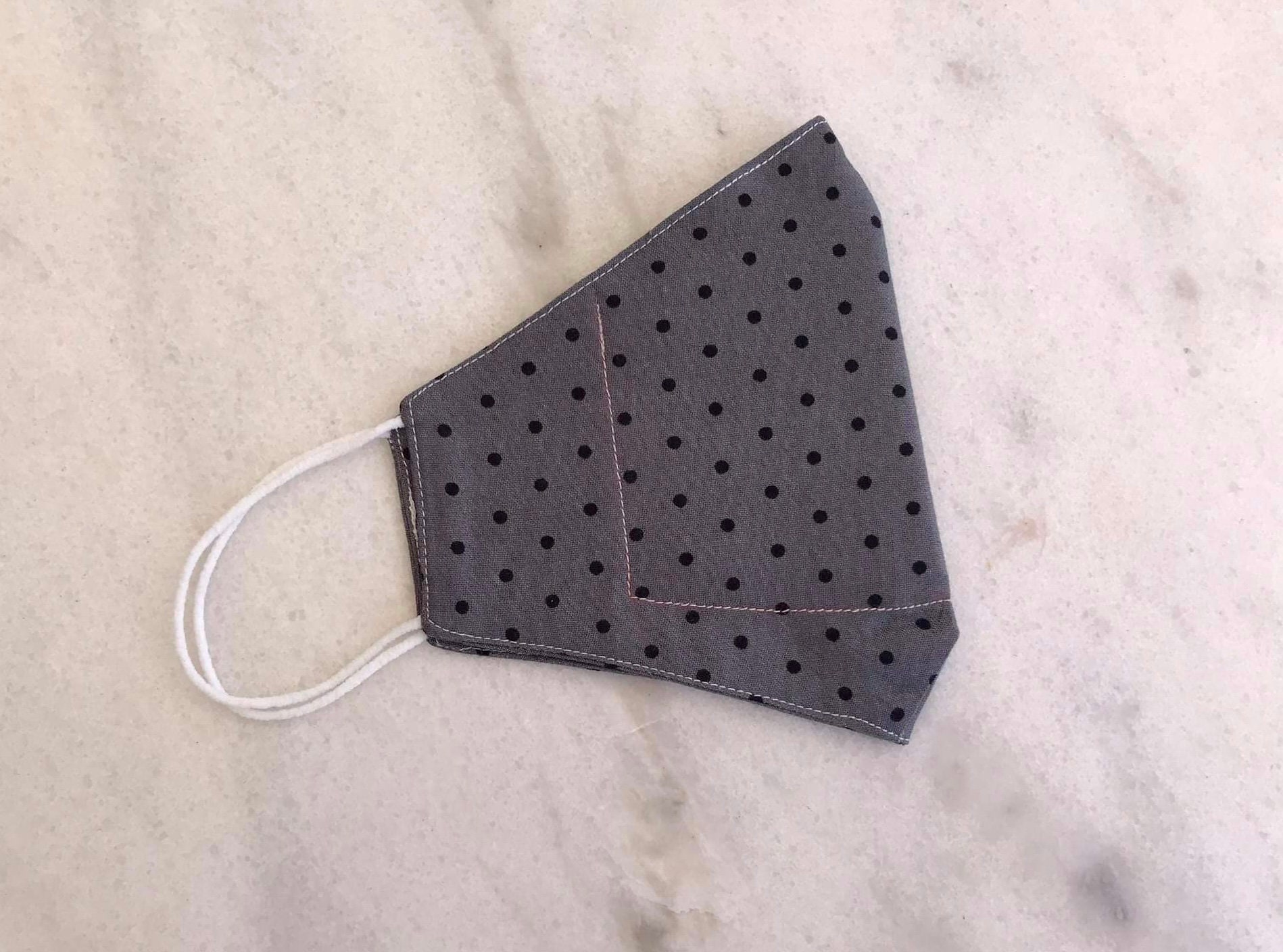 Grey Face Mask and Black Dots With Removable Carbon Filter, Unisex Face ...
