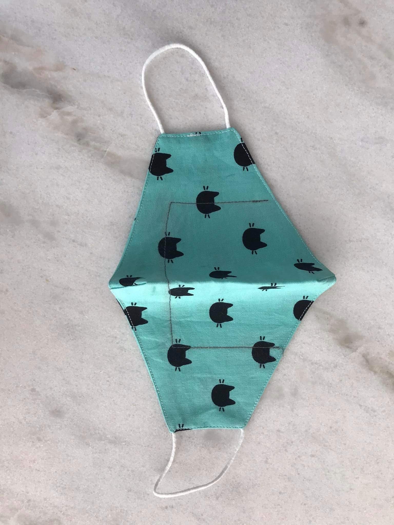 Green and Black Cats Face Mask With Removable Carbon Filter, Unisex ...