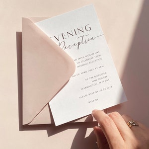 Evening Reception Invitations Elegant Wedding Invite, Evening ...