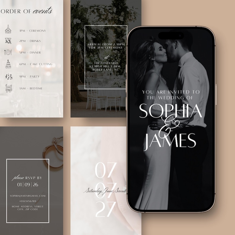 Digital Wedding Invitation Video Template Electronic Wedding Reception ...