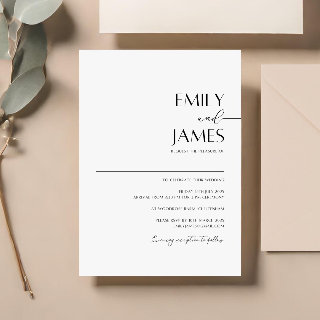 Wedding Invitation With Guest Name Space - Etsy