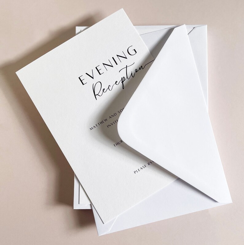 Evening Reception Invitations Elegant Wedding Invite - Etsy UK