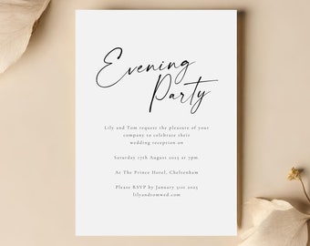 Evening Reception Invitations Elegant Wedding Invite, Evening ...