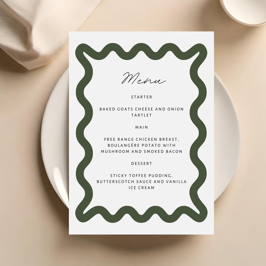 Menu Cards, Menus for Wedding, Menus for Birthday, Drinks Menu - Etsy