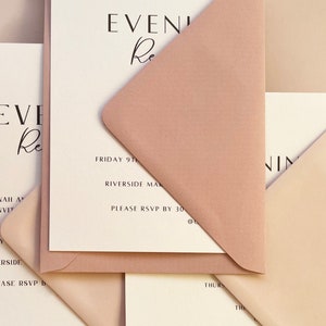 Evening Reception Invitations Elegant Wedding Invite - Etsy UK