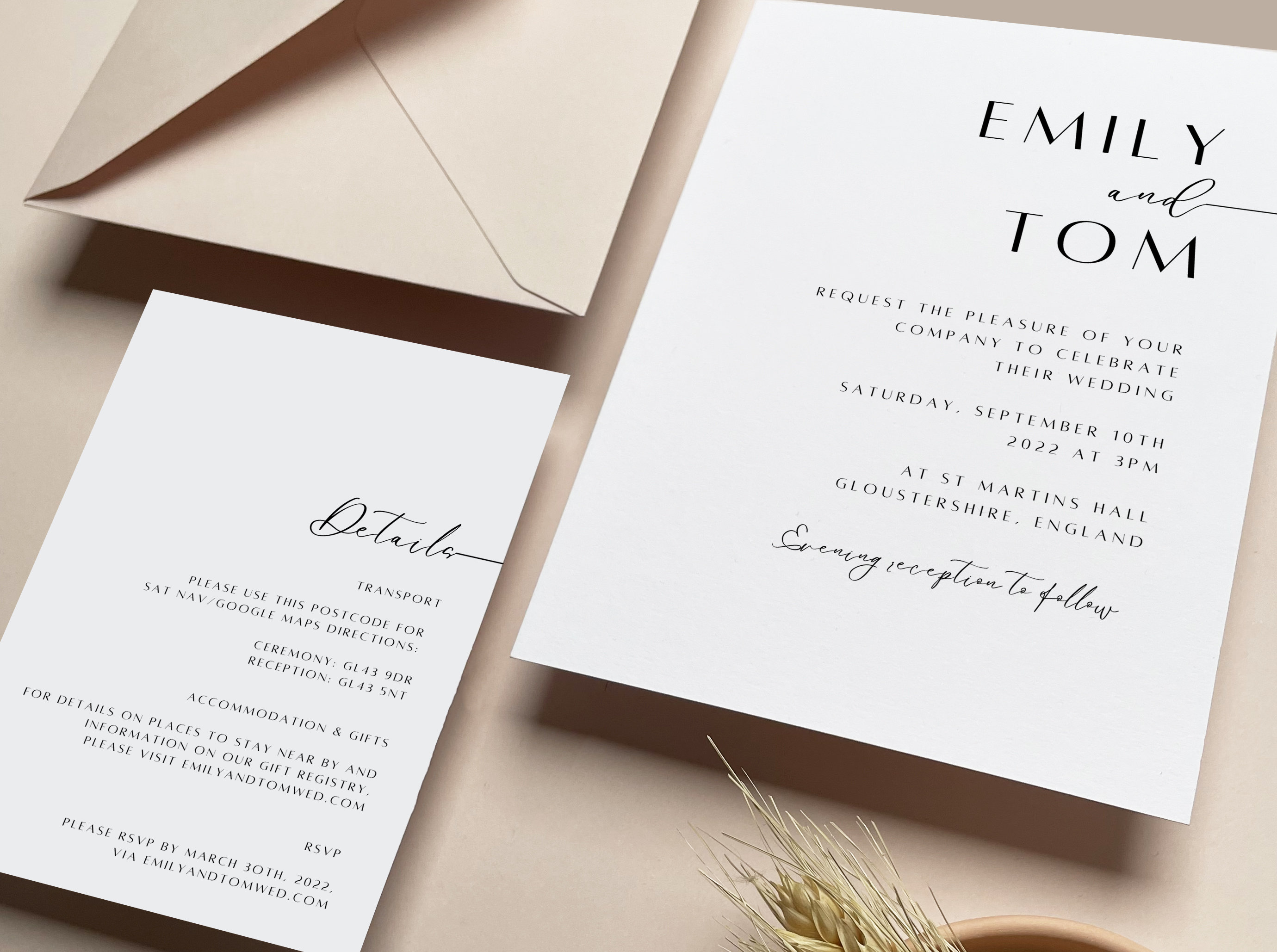 Wedding Details Card Wedding Information Card Wedding Info - Etsy