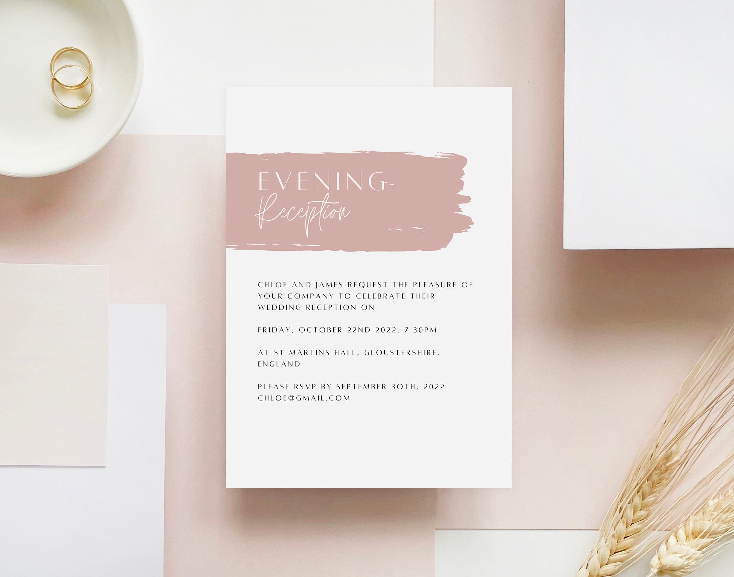 Evening Reception Wedding Invitations Elegant Wedding - Etsy UK